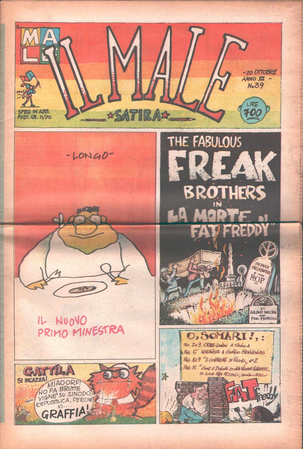 Rivista Il Male n. 39 – 20 ottobre 1980 anno III ed. RCS MediaGroup ...